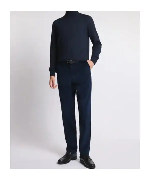 FAY Wool Shaved Knit Turtleneck - Blue