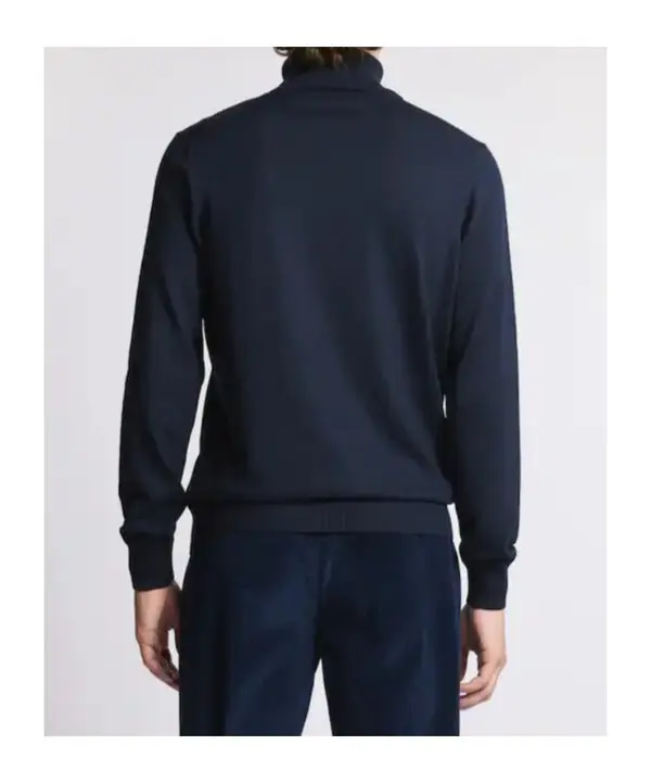 FAY Wool Shaved Knit Turtleneck - Blue