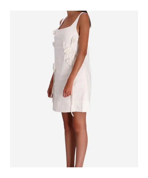 Farm Rio Floral Appliqué Sleeveless Mini Dress