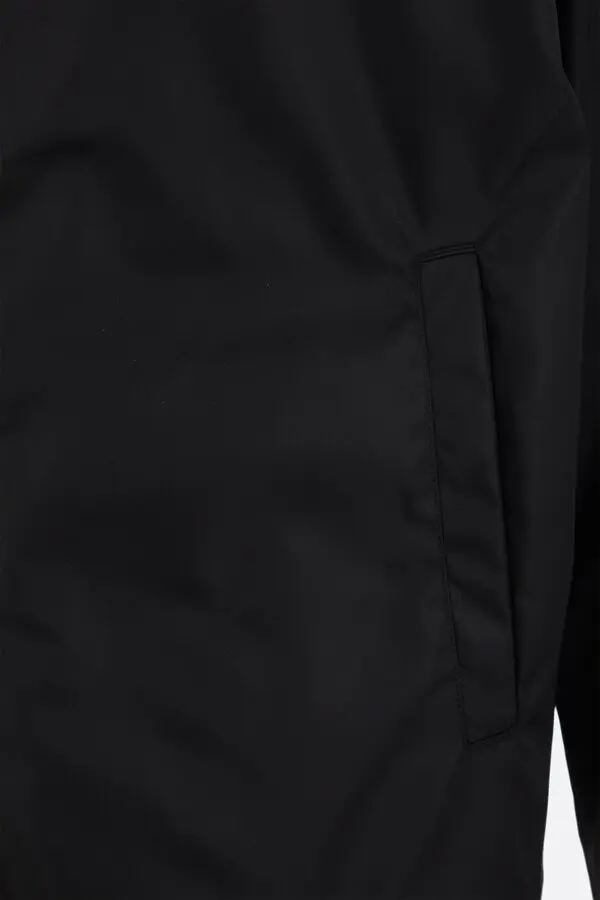Prada Logo Plaque Zip-up Hooded Jacket