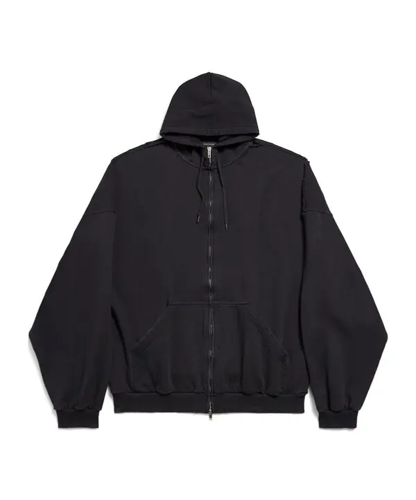 Balenciaga Security Tape Logo Zip-up Hoodie