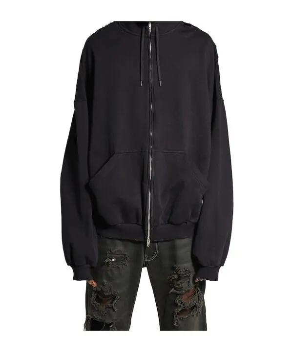 Balenciaga Security Tape Logo Zip-up Hoodie