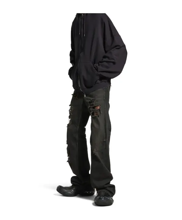 Balenciaga Security Tape Logo Zip-up Hoodie