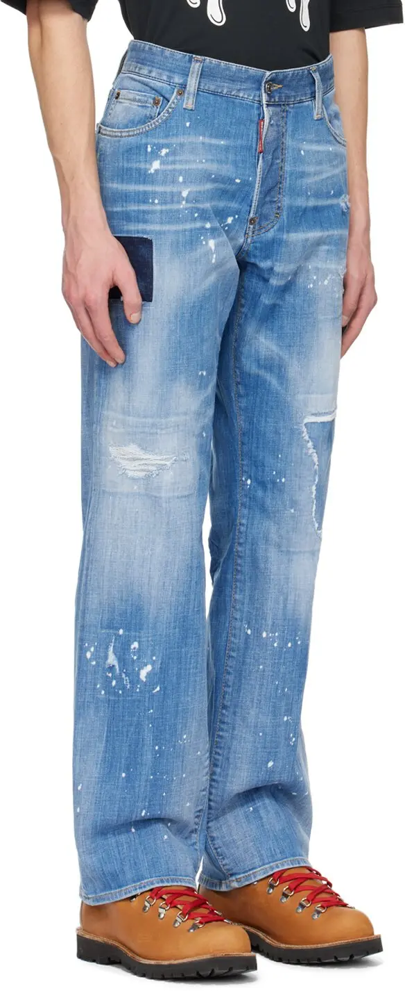 Dsquared2 Logo Patch Distressed Jeans
