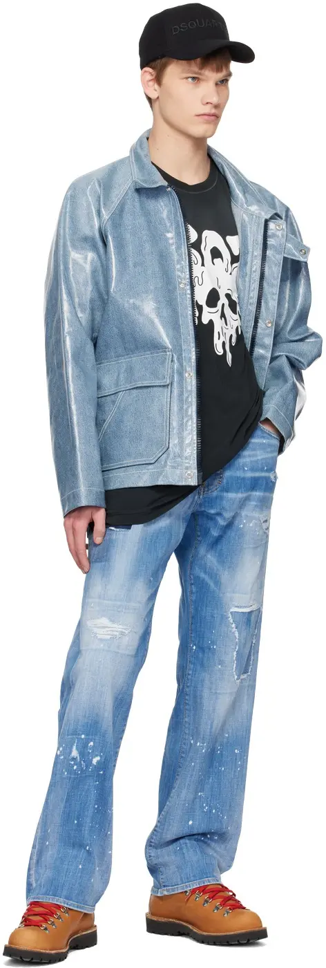 Dsquared2 Logo Patch Distressed Jeans
