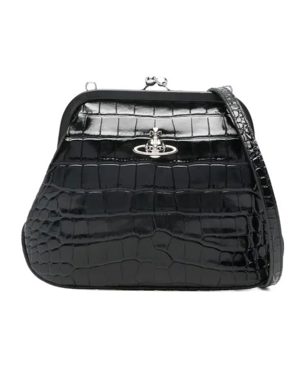 VIVIENNE WESTWOOD Frame Embossed Shoulder Bag - Black