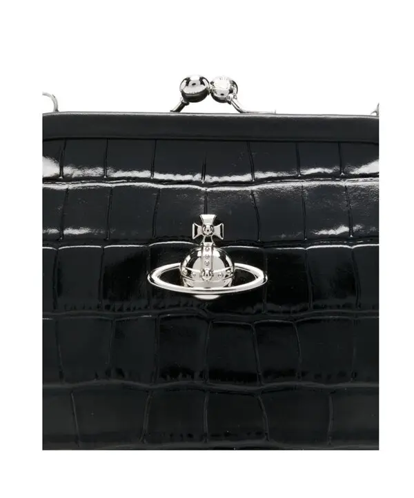 VIVIENNE WESTWOOD Frame Embossed Shoulder Bag - Black