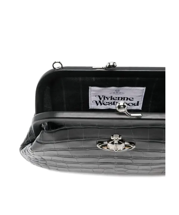 VIVIENNE WESTWOOD Frame Embossed Shoulder Bag - Black