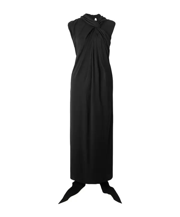 LANVIN Draped Crepe De Chine Maxi Dress