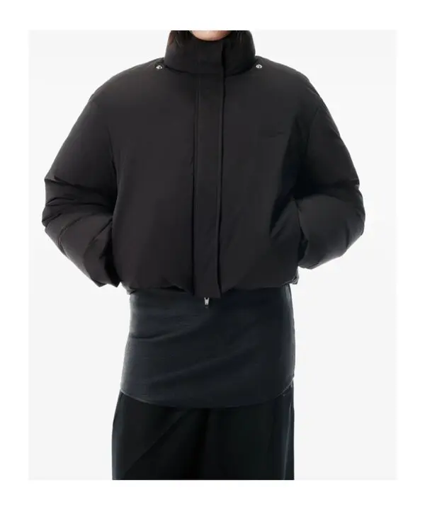 Alexander Wang Zip-up Puffer Cropped Jacket - Black