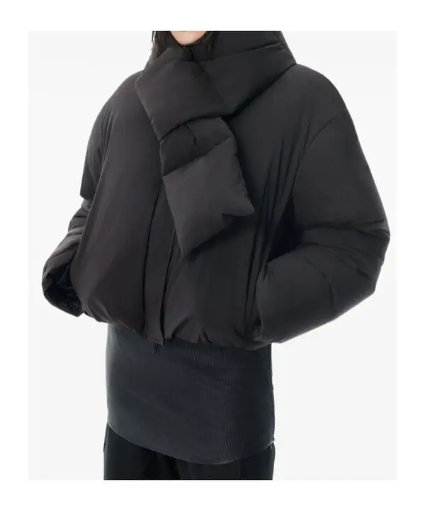 Alexander Wang Zip-up Puffer Cropped Jacket - Black