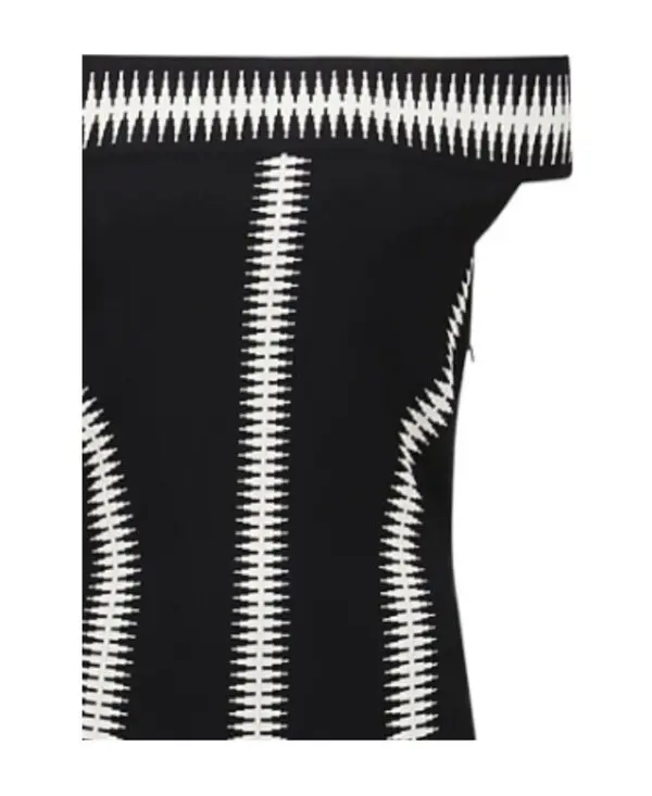Alexander McQueen Off-the-shoulder Geometric Jacquard Dress