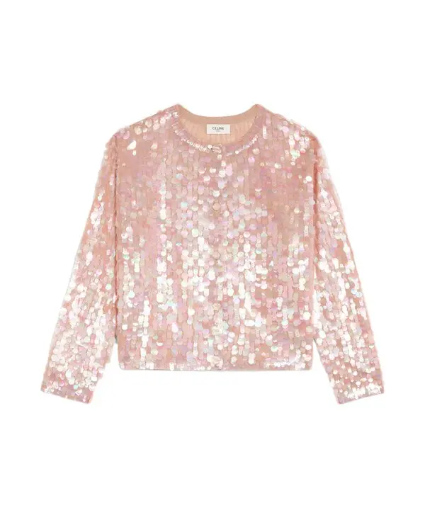 Celine Embroidered Silk Cardigan