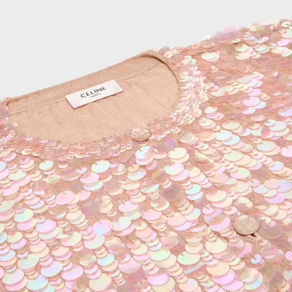 Celine Embroidered Silk Cardigan