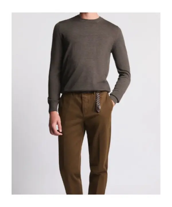 FAY Wool Round Neck Knitwear - Brown