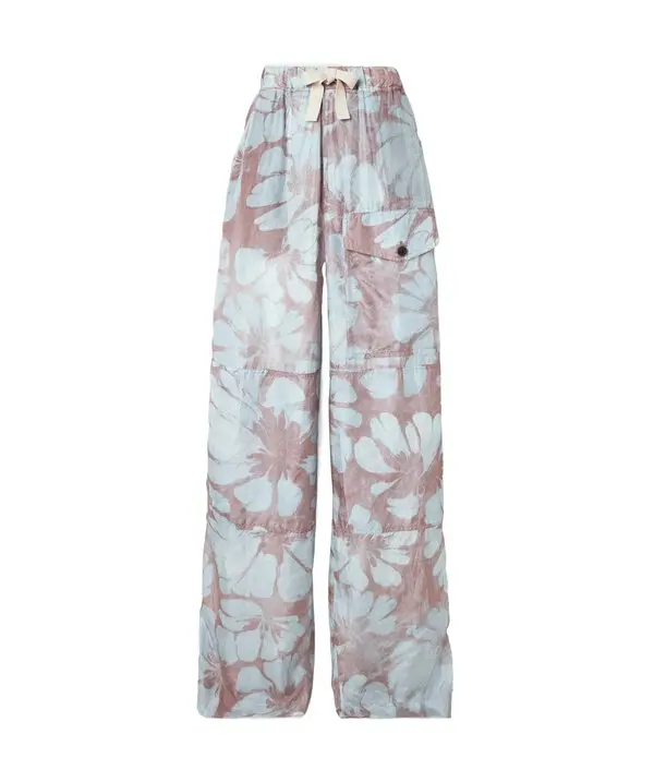 Dries Van Noten Floral-print Silk Drawstring Trousers
