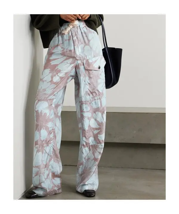 Dries Van Noten Floral-print Silk Drawstring Trousers