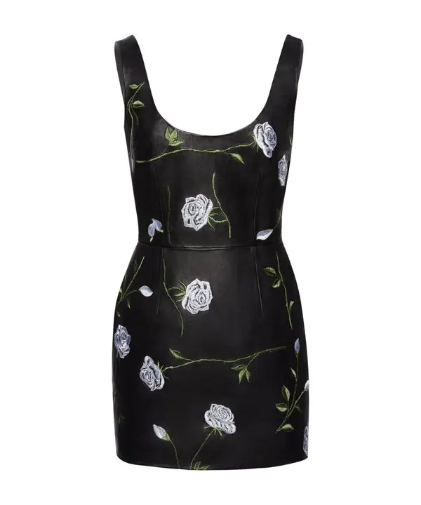 Magda Butrym Floral Embroidered Mini Dress - Black