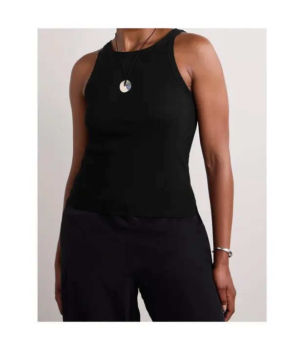 NILI LOTAN Ribbed Tank Top - Black