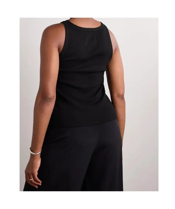 NILI LOTAN Ribbed Tank Top - Black