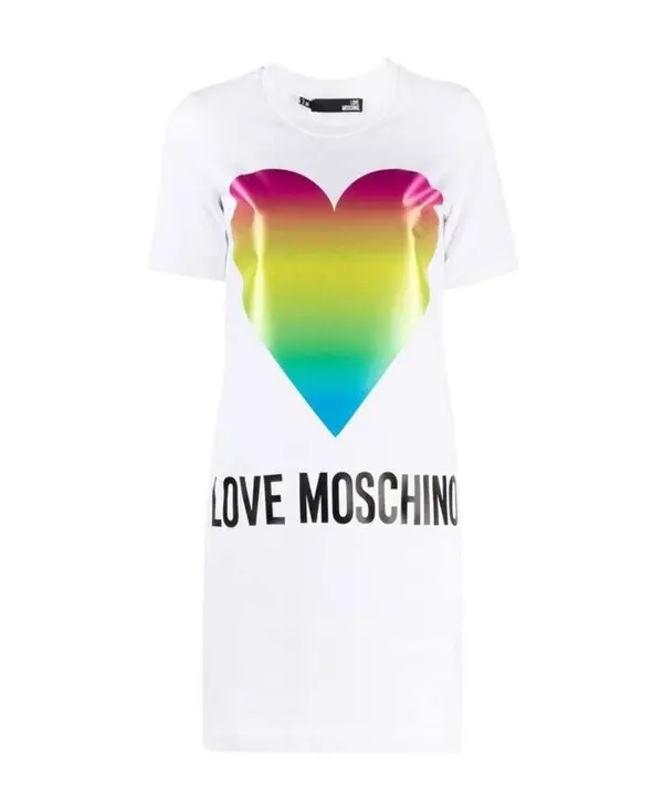 Moschino T-shirt Dress With Heart Graphic - White