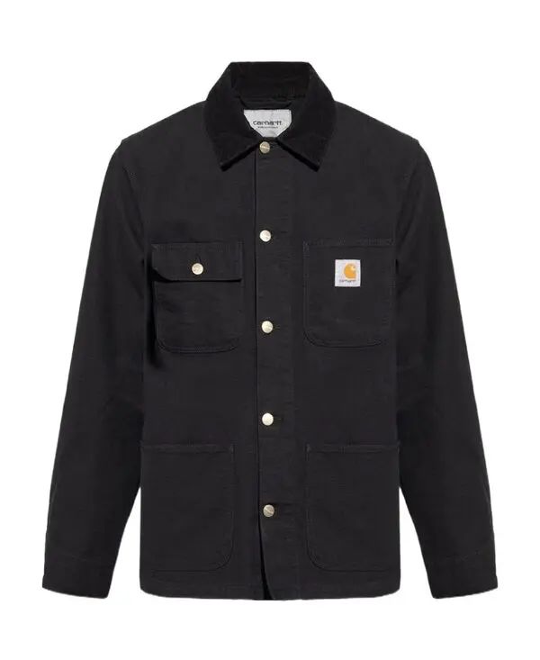 Carhartt Work In Progress Michigan Work Canvas Jacket With Corduroy Collar - Black