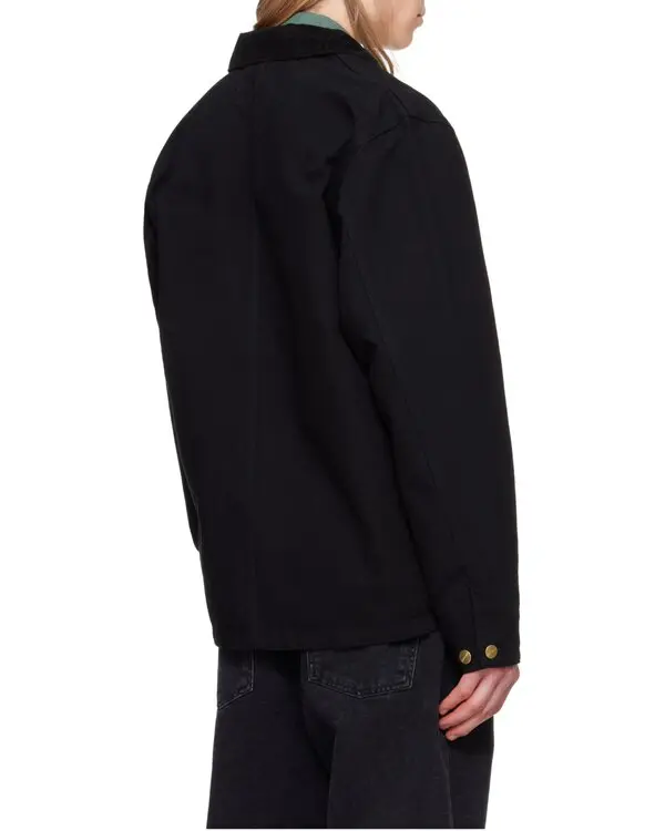 Carhartt Work In Progress Michigan Work Canvas Jacket With Corduroy Collar - Black