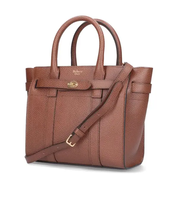Mulberry Bayswater Logo-printed Mini Tote Bag - Brown
