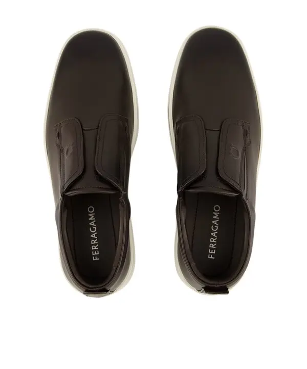 FERRAGAMO Round-toe Slip-on Sneakers With Gancini Detail
