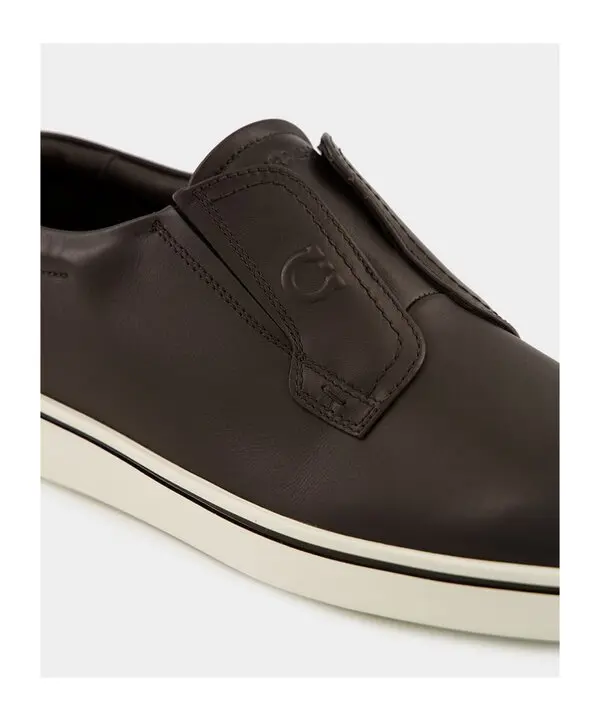 FERRAGAMO Round-toe Slip-on Sneakers With Gancini Detail