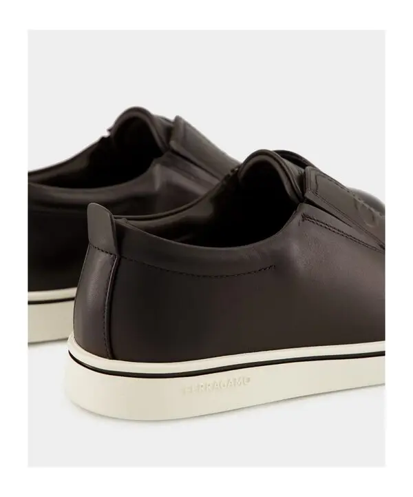 FERRAGAMO Round-toe Slip-on Sneakers With Gancini Detail