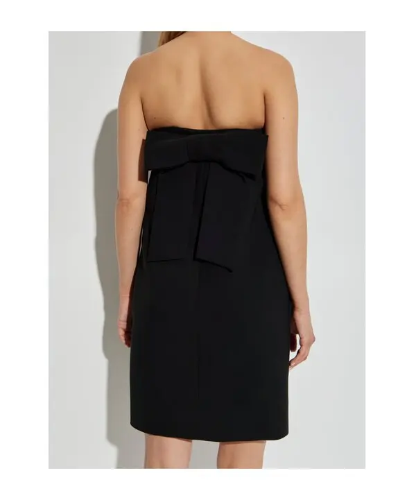 Moschino Strapless Mini Dress With Back Bow Detail