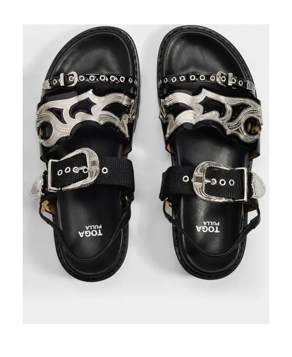 Toga Open Toe Buckled Sandals