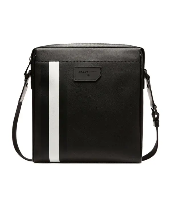 Bally Contrasting Stripe Messenger Bag - Black