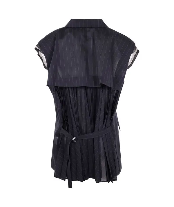 Sacai Storm Flap Pinstriped Waistcoat