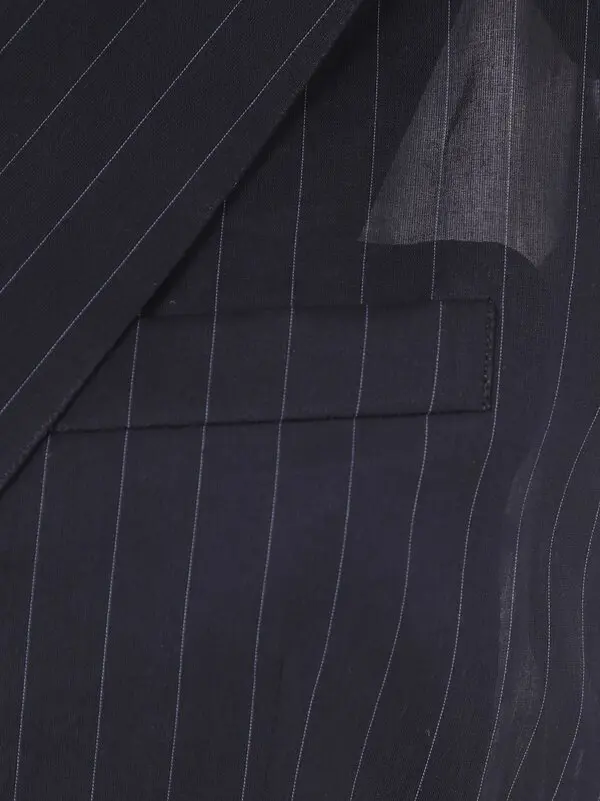 Sacai Storm Flap Pinstriped Waistcoat