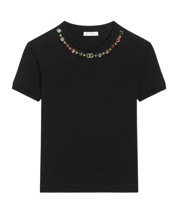 Dolce & Gabbana Jewel-embellished Crewneck T-shirt