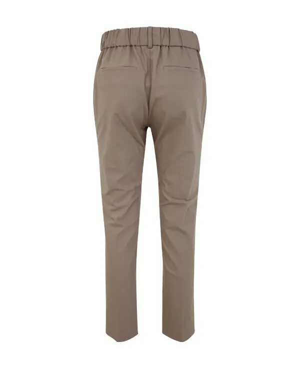 Brunello Cucinelli Cropped Tapered Cotton Trousers - Gray
