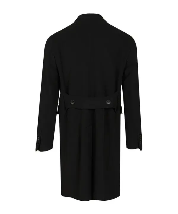 Tagliatore Peak Lapel Double-breasted Coat - Black