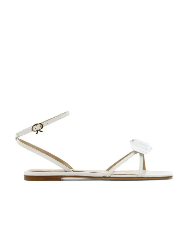 GIANVITO ROSSI Embellished Ankle Strap Sandals - White