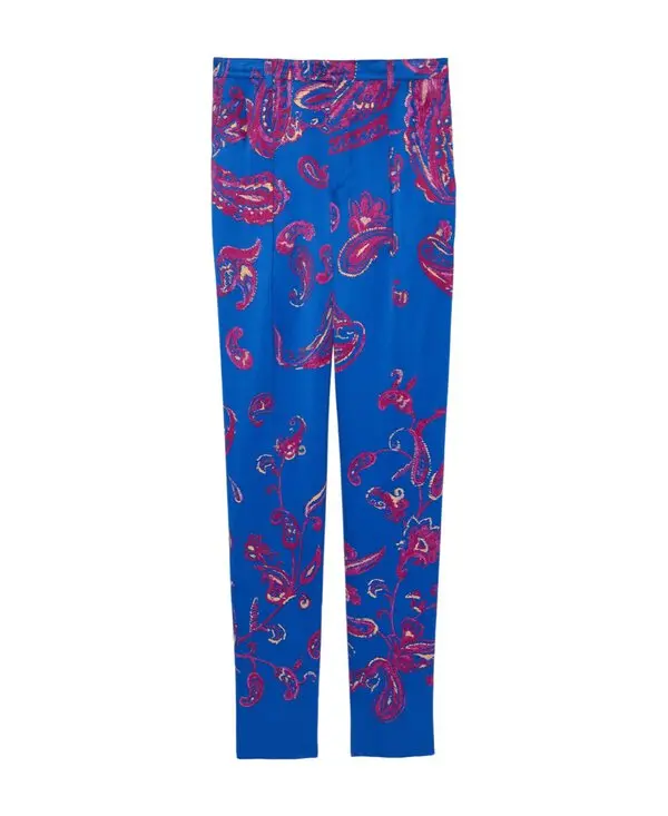 Saint Laurent Paisley Print Tailored Trousers - Blue