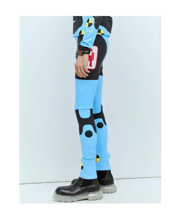 WALTER VAN BEIRENDONCK Elastic Woven Graphic Print Leggings