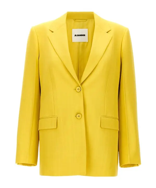 JIL SANDER Single-breasted Tailored Blazer - Yellow