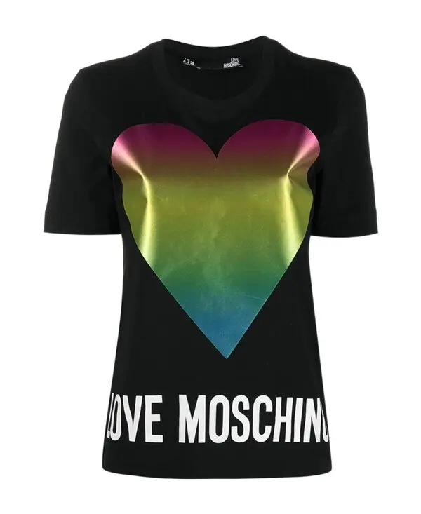 Moschino T-shirt With Rainbow Heart Graphic