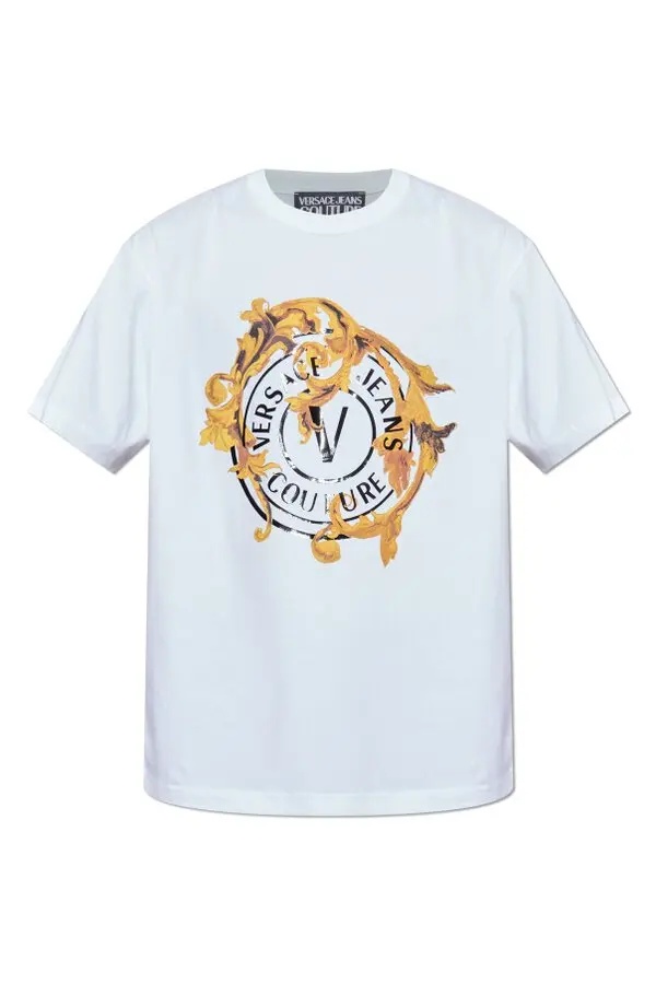 Versace Logo Printed Crewneck T-shirt
