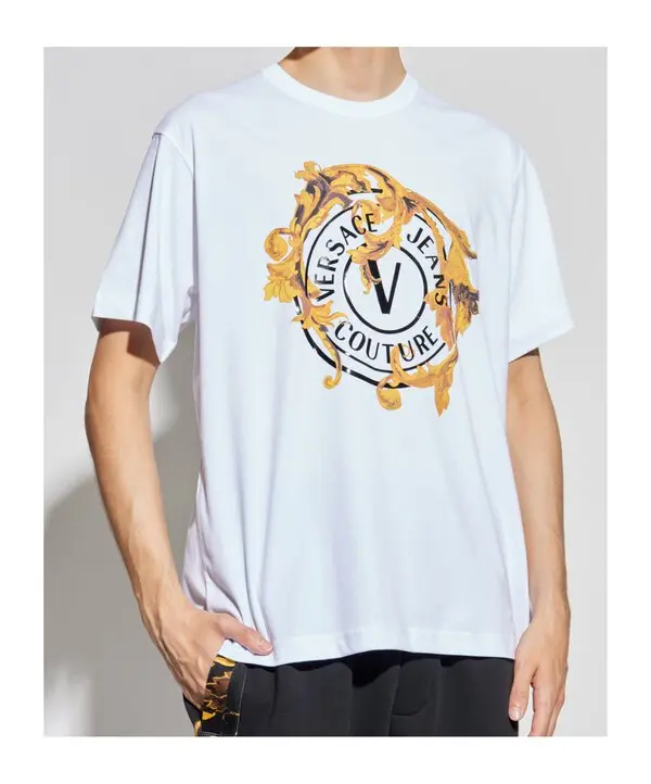 Versace Logo Printed Crewneck T-shirt