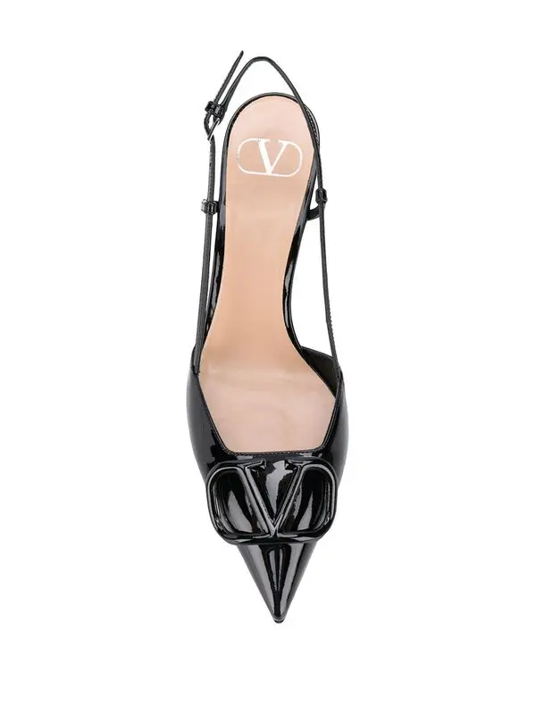 Valentino Garavani Vlogo Signature Pointed Toe Pumps - Black