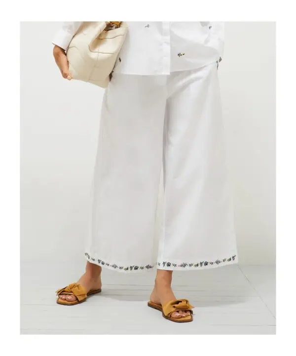 Marella Wide-leg Embroidered Trousers