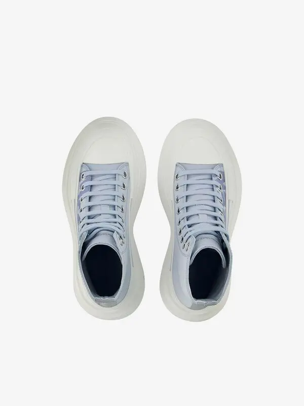 Alexander McQueen Tread Slick High-top Sneakers With Logo Print - Blue