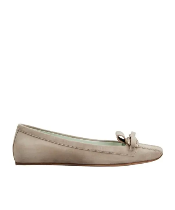 ROGER VIVIER Suede Virgule Ballerinas With Bow Detailing